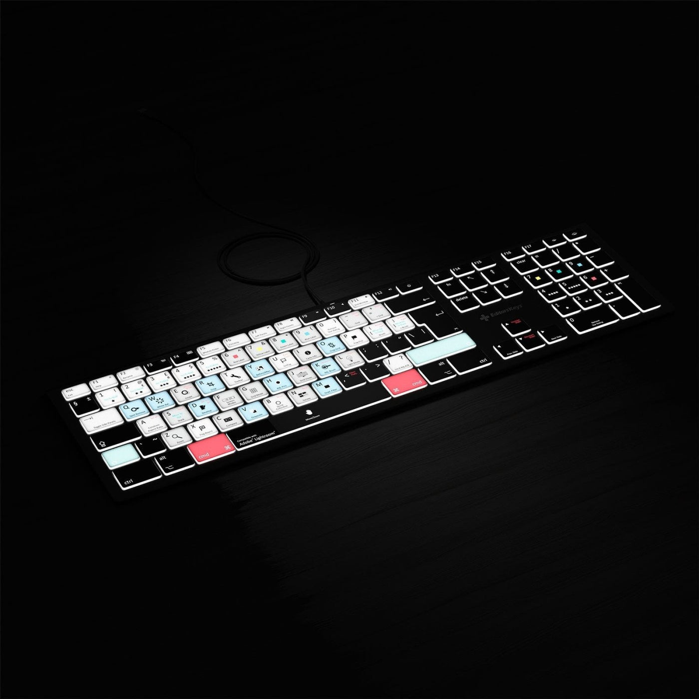 Adobe Lightroom Keyboard - Backlit Mac or PC
