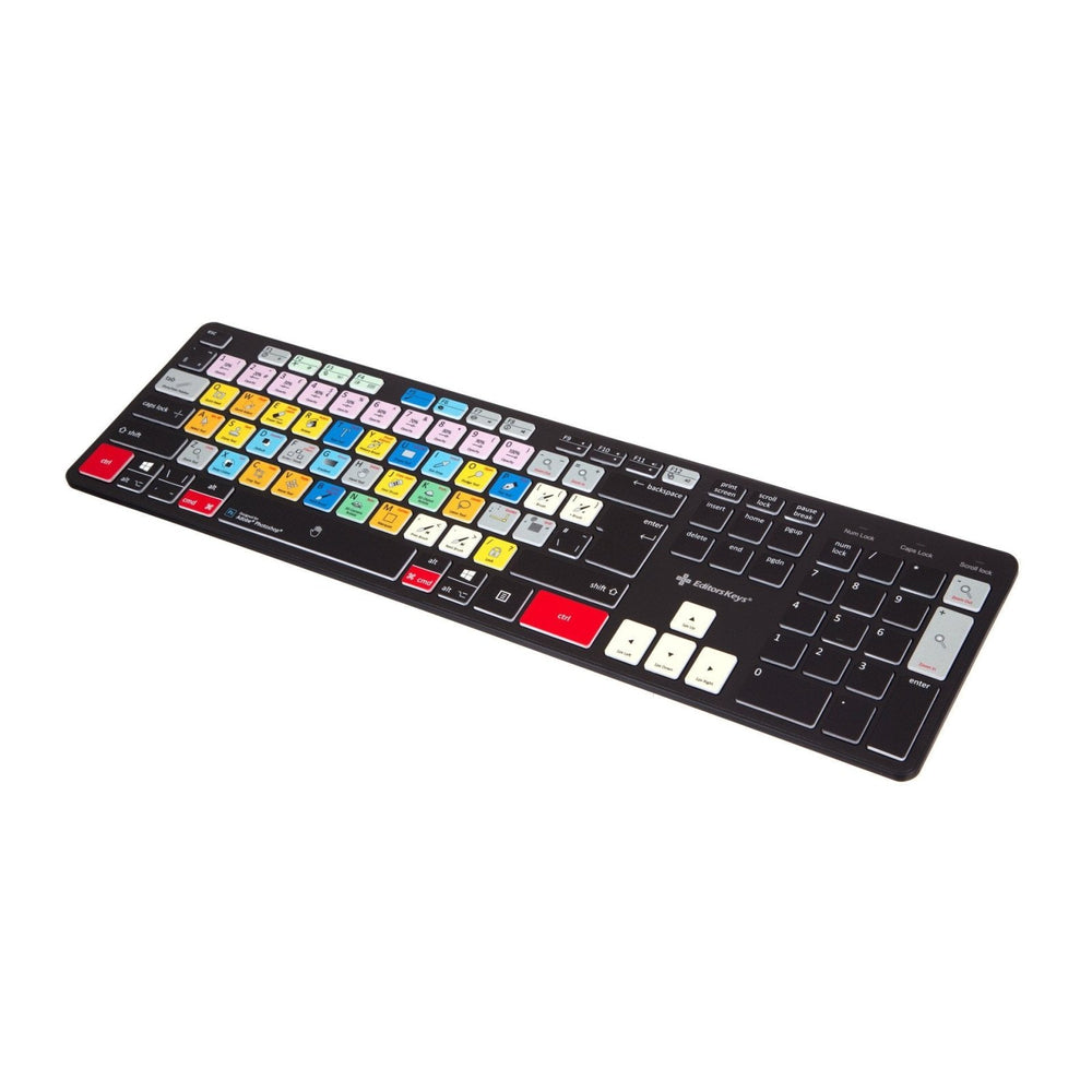 Adobe Photoshop Keyboard - Slimline Wired/Wireless - Shortcut Keys