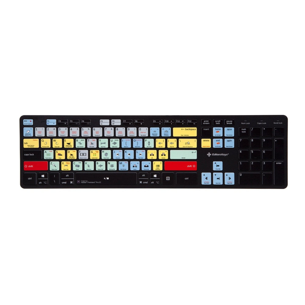 Adobe Premiere Keyboard - Slimline Range - Wired or Wireless
