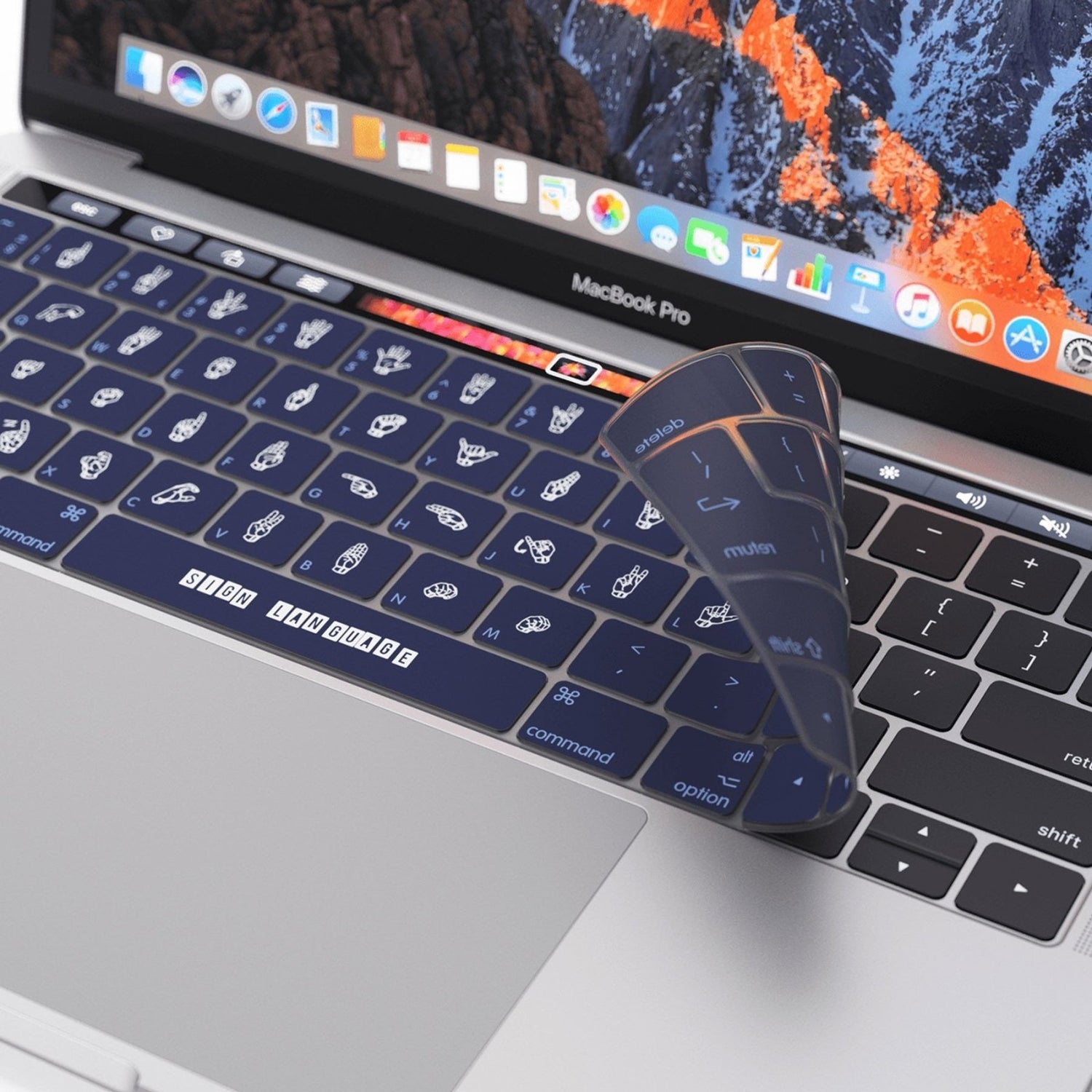 ASL | Sign Language Keyboard Cover for MacBook Pro | Skin Design American