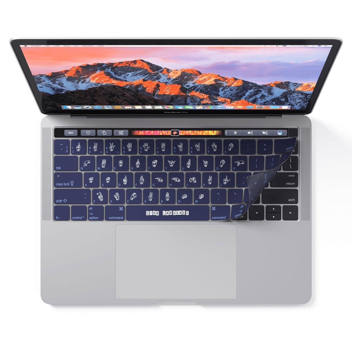 ASL | Sign Language Keyboard Cover for MacBook Pro | Skin Design American