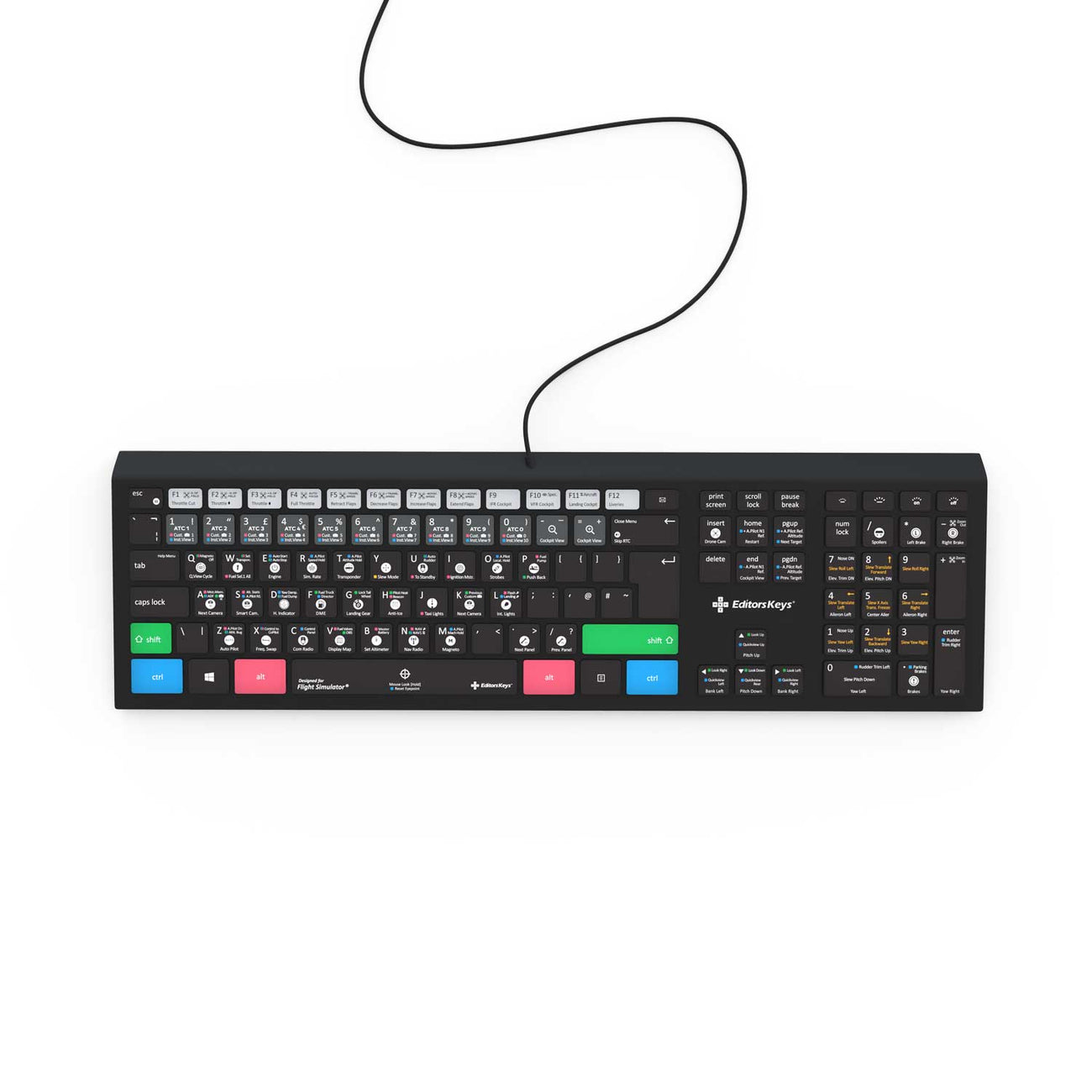 Backlit Flight Simulator Keyboard PC & Xbox Compatible